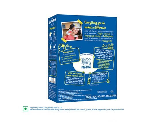 Nestlé LACTOGROW™ | 400g Bag-In-Box Pack | Biscuity & Vanilla Flavour